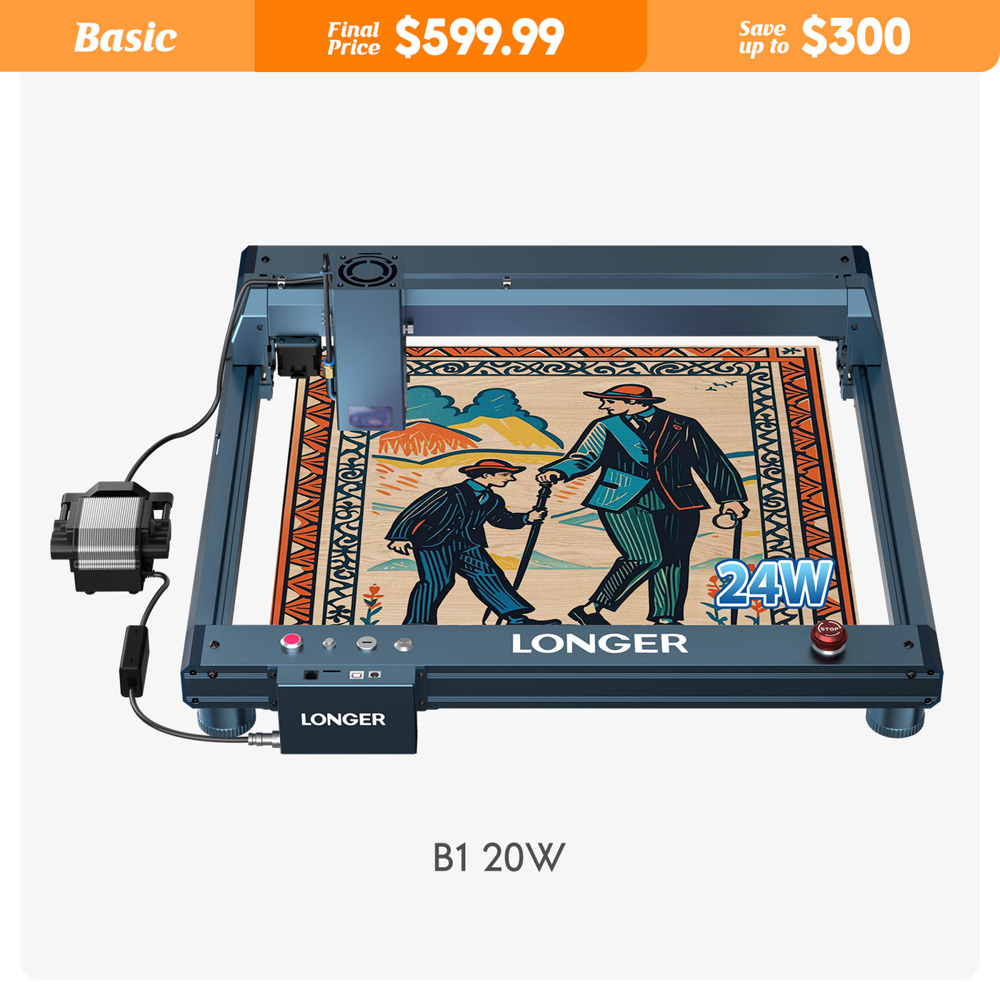 Longer Laser B1 20W Engraving Machine(22-24W Output Power) - LONGER