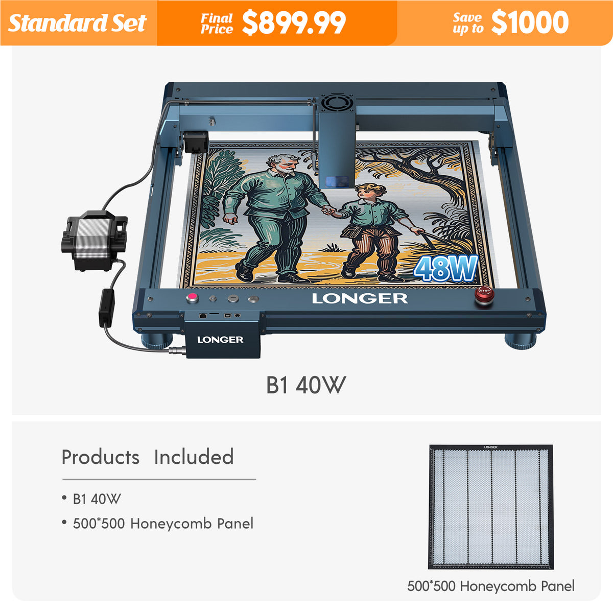 Longer Laser B1 40W Engraving Machine(44-48W Output Power) - LONGER