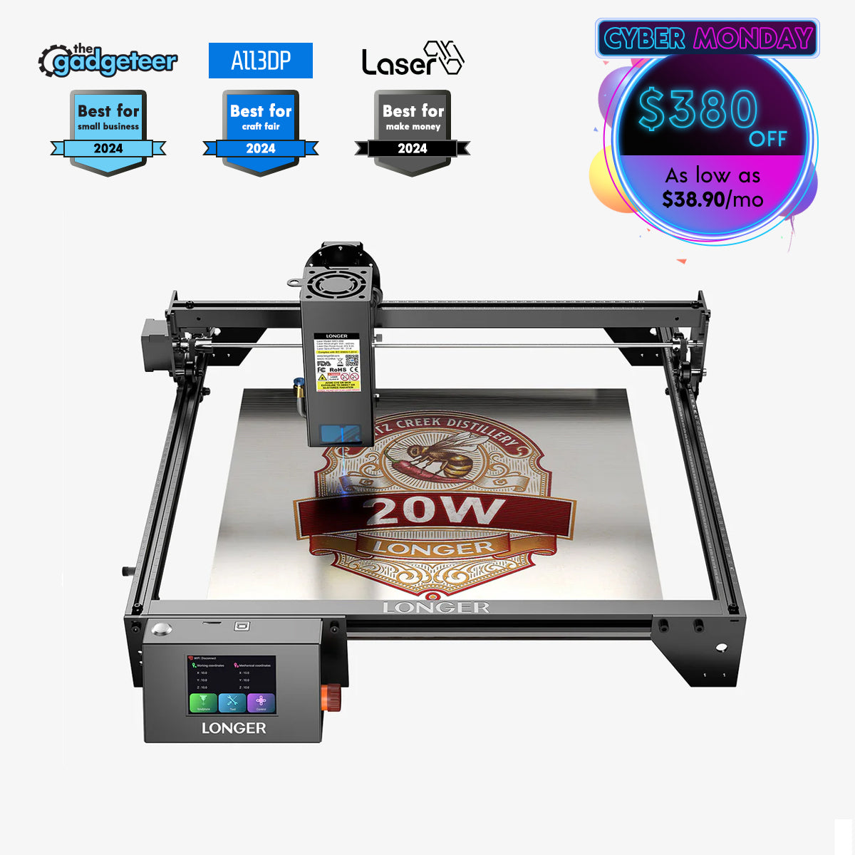 Longer RAY5 20W Laser Engraver(22-24W Output Power) - LONGER