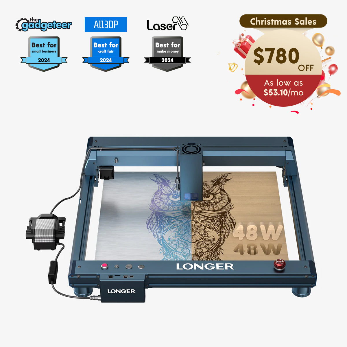 Longer B1 20W/30W/40W Laser Engraving Machine – LONGER