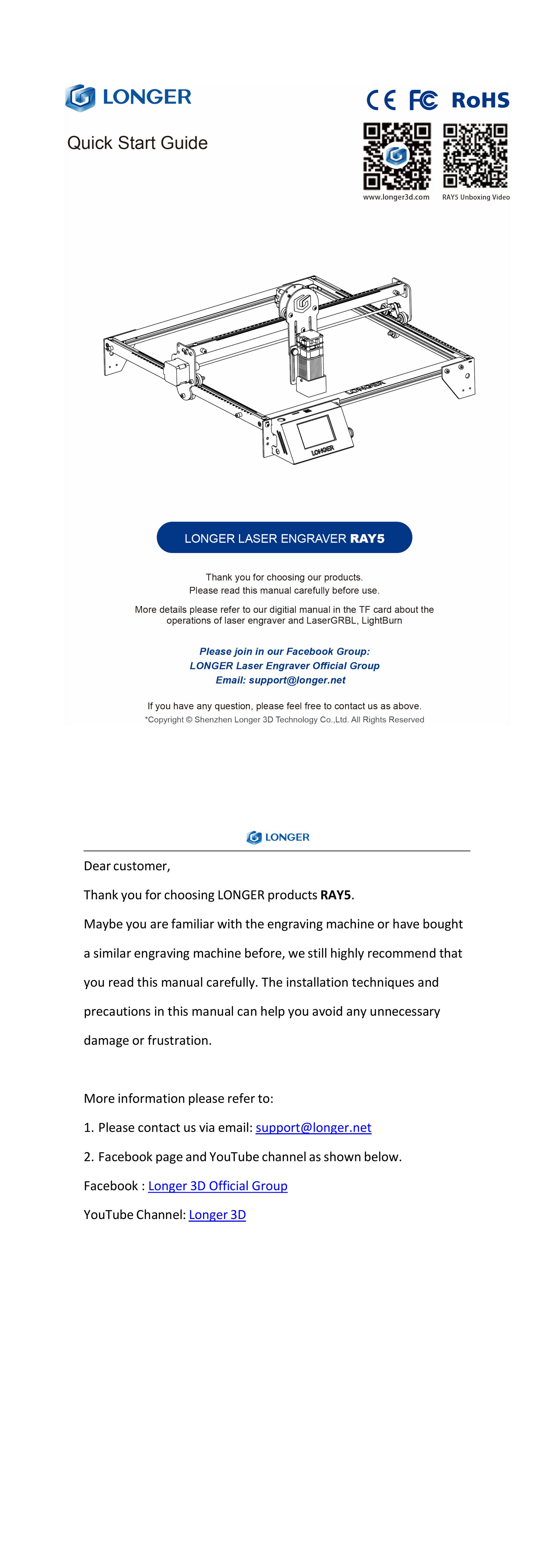 RAY5 10W - User Manual – LONGER