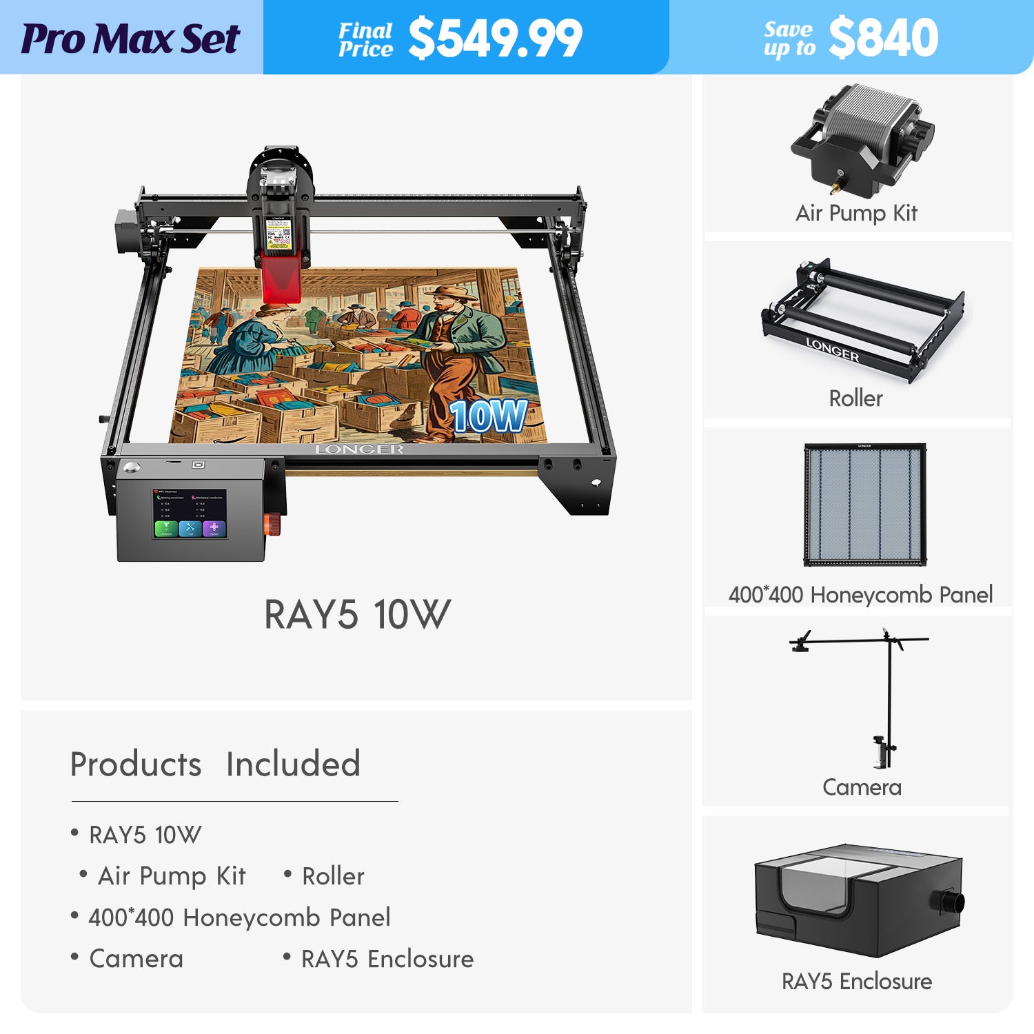 Longer RAY5 10W Laser Engraver(10-12W Output Power) - LONGER