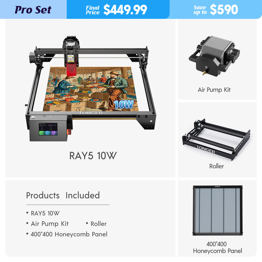 Longer RAY5 10W Laser Engraver(10-12W Output Power) - LONGER